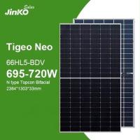 China Jinko Panel Tiger Neo N-type 66HL5-BDV 695W 700W 705W 710W 715W 720W Bifacial Solar Panel for sale