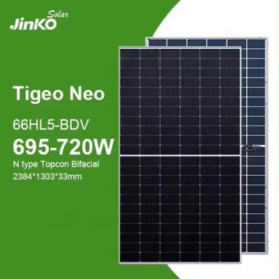 China Jinko Panel Tiger Neo N-type 66HL5-BDV 695W 700W 705W 710W 715W 720W Bifacial Solar Panel for sale