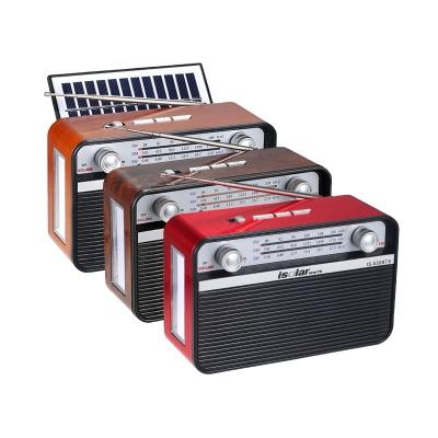 China Mp3 Fm Am Sw 3 Band Solar Powered Radio Retro Wireless Speaker Solar Flashlight Radio for sale