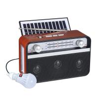 China Mp3 Fm Am Sw 3 Band Solar Powered Radio Retro Wireless Speaker Solar Flashlight Radio for sale