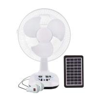 China Best-Sale AC/DC Operation Metal Grill 12 Inches 3 Blades Rechargeable Home Solar Fans Rechargeable Electric Fan for sale