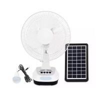 China Best-Sale AC/DC Operation Metal Grill 12 Inches 3 Blades Rechargeable Home Solar Fans Rechargeable Electric Fan for sale