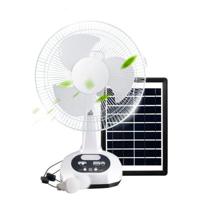 China 12Inch Electric Solar Rechargeable Table Fan For Living Room Floor Ventilation for sale