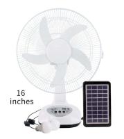 China Popular 12Inch Solar Charge Table Fan With Panel And LED Light for sale