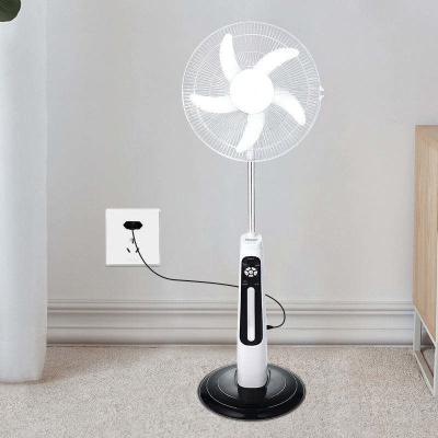 China 16/18 Inches AC DC 12V 5 Blade Solar Rechargeable Fan With Panel 20W/30W for sale