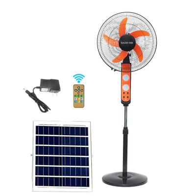 China Customized 16/18 Inch Solar Rechargeable Standing Fan 20W/30W 5 Blades for sale