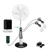China High Efficiency Home Solar Rechargeable Fan Height Adjustable Wide Angle Adjustment for sale