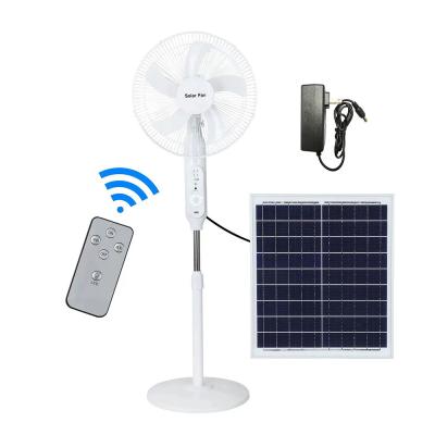China Large 16/18 Inch 12V Electric Solar Fan Solar Rechargeable Standing Fan for sale