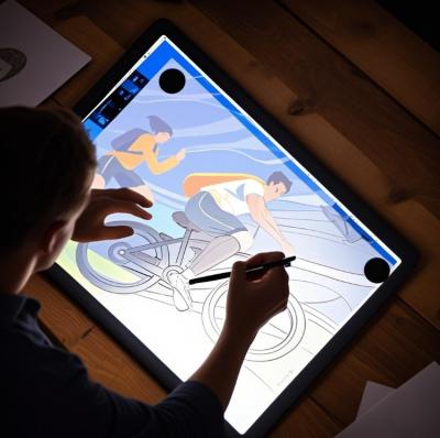 China PS Acrylic Panel LED Light Pad Ultra Thin Silver Coating Wireless Animation Tracing Light Box Eye Friendly Drawing Board for sale