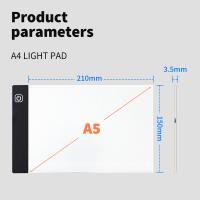 China Micro USB 5V 198w Ultra Thin Portable LED Light Box Pad Dimmable Three Bright Drawing Tracing Board for 2D Animation for sale