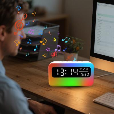 China 5V Voltage Multi level Dimming Bluetooth Speaker Smart Alarm Clock Bedroom Bedside Night Light Cozy Sleep Ambient Light for sale