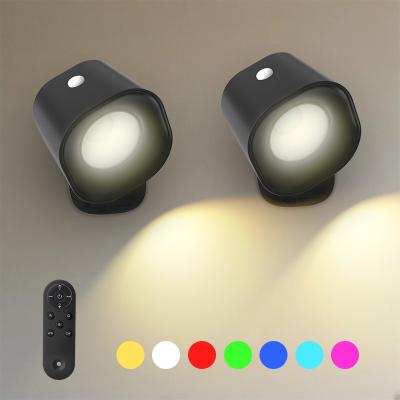 China 81 71 128mm Portable RGB Sensor LED Wall Light Remote Control Multi Effects Indoor Christmas Party Black White for sale