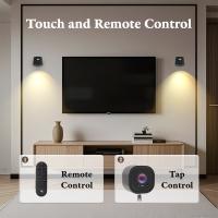 China 81 71 128mm Portable RGB Sensor LED Wall Light Remote Control Multi Effects Indoor Christmas Party Black White for sale