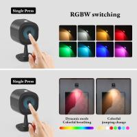 China 81 71 128mm Portable RGB Sensor LED Wall Light Remote Control Multi Effects Indoor Christmas Party Black White for sale