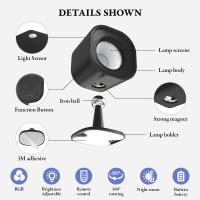 China 81 71 128mm Portable RGB Sensor LED Wall Light Remote Control Multi Effects Indoor Christmas Party Black White for sale