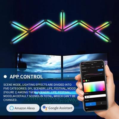 China 110-240V RGB Smart Splicing Glide Wall Lighting Music Sync Bar LED Light 9 Segment for Gaming Streaming Smart Home Decor for sale