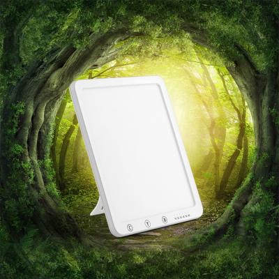 China Brightness 10000lux Portable Led Phototherapy Light Uv Free Mood Seasonal Abs Back Frame Daylight Sad Lamp Enhance Focus for sale