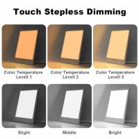 China Acrylic ABS Led Bar LED Bright White Therapy Light 10000Lux Brightness UV Free Timer Touch Control Standing Bracket Bedroom for sale