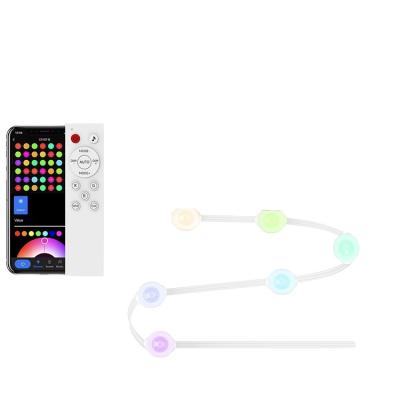 China Customized Logo 45 Meter 24V RGB LED Strip Light 108PCS 3WH Lifespan Waterproof IP65 Chip with PVC Body 5054 Point Lights for sale