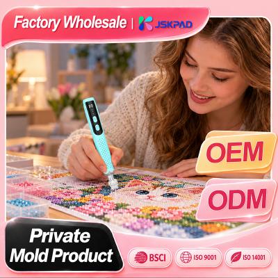 China Factory Direct Custom Logo Hot Sale 3 Suction Levels 3 Brightness Digital Display Lighted Electric Diamond Art Pen for sale