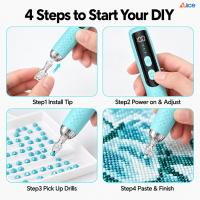 China Factory Direct Wholesale Hot Sale Replaceable Tips Non Slip Grip 3 Suction 3 Brightness Lighted Electric Diamond Art Pen for sale