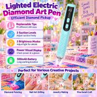 China Factory Direct Hot Sale 3 Suction Levels 3 Brightness Digital Display Type-C Charge Lighted Electric Diamond Art Pen for sale