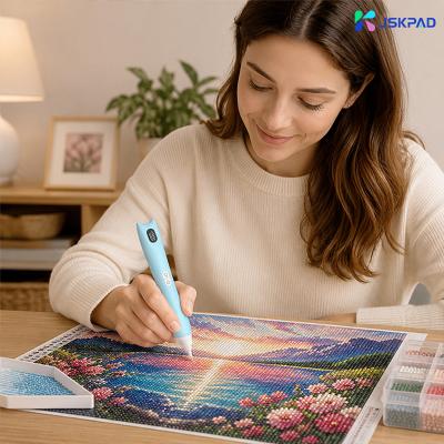 China Factory Direct Sale Hot Selling Art Marker Accessories Stable Suction Eye Friendly LED Light Lighted Electric Diamond Art Pen for sale