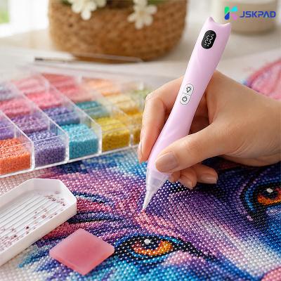 China Factory Direct Sale Hot Selling Craft Kits 600mAh Rechargeable Battery Long Working Time Lighted Electric Diamond Art Pen Metal for sale