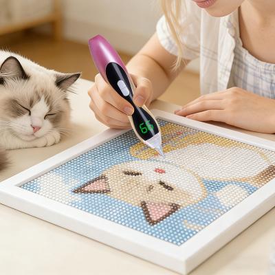 China Factory Direct Hobbyist Craft Kit LED Illumination Cordless Rechargeable Lighted Electric Diamond Art Pen Metal for sale