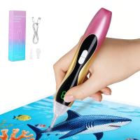 China Factory Direct Diamond Painting Supplies Adjustable Suction LED Light 600mAh Cordless Lighted Electric Diamond Art Pen for sale