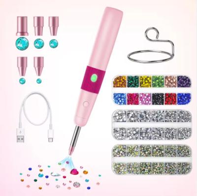 China Factory Direct Hot Selling Metal Diamond Art Craft Tool 4000mAh Battery 3 Level Heating Low Noise Hotfix Rhinestone Applicator for sale