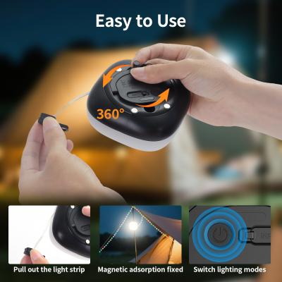 China Factory Direct Sales Hot Selling LED Tape Measure Storage Light Strobe Modes White/Ambient Lighting Camping Use IP44 Rated for sale