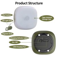 China Factory Direct Sales Hot Sale Rechargeable Emergency Lighting Tape Measure Storage Home Camping Decor LED Wire Light for sale