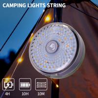 China Bulk Order Solar Powered LED Camping Lights String Long Battery Life Chasing Modes Adjustable Brightness IP44 Waterproof 4000mAh for sale
