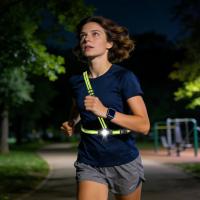 China Hot Sale Adjustable Strap LED Safety Vest With Reflective Tape and 4 Modes Outdoor Sports Night Run Chest Lamp for sale