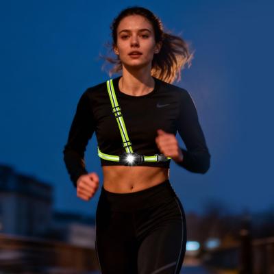 China Factory Direct 2200mAh Long Lasting Running Light With Red White LED and Flash Mode Outdoor Sports Night Run Chest Lamp for sale