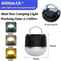 China Hot Sale Factory Direct 4000mAh Power Bank Strong Magnet 5 Lighting Modes Type-C Output Outdoor Led Light Garden Camping Lamp for sale
