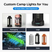 China 2025 Upgrade 16000mAh LED Camping Light IP67 Waterproof 10000Lm Brightness SOS Mode Space Saving Foldable Emergency Four-leaf for sale