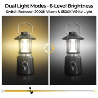 China Hot Selling Vintage Camping Light 8000mAh Battery 6-Level Dimming ABS Metal IPX4 Waterproof for sale