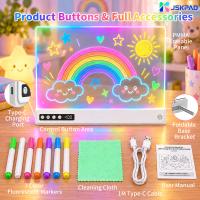 China Factory Direct Hot Selling ultra Slim 11mm Body Type C Charging 18 RGB Light Effects LED Drawing Board for sale