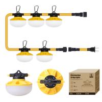 China 5 Bulbs & Hooks Linkable Safetyjust Outdoor Construction Led Site Lighting Construction String for Garage for sale