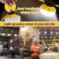 China 5 Bulbs & Hooks Linkable Safetyjust Outdoor Construction Led Site Lighting Construction String for Garage for sale