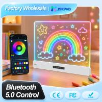 China Factory Direct Custom Logo OEM ODM Bulk Order Erasable LED Writing Board Acrylic Panel Stand Included LED Drawing Board for sale