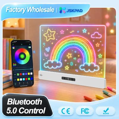 China Factory Direct Custom Logo OEM ODM Bulk Order Erasable LED Writing Board Acrylic Panel Stand Included LED Drawing Board for sale
