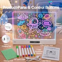 China Factory Direct Trending Light up Dry Erase Board Memo Board Bluetooth 5 18 RGB Modes Music Sync Rhythm LED Drawing Board for sale