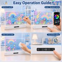 China Factory Direct Trending Light up Dry Erase Board Memo Board Bluetooth 5 18 RGB Modes Music Sync Rhythm LED Drawing Board for sale