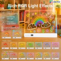 China Factory Direct Hot Selling Eye Friendly Even Light No Ghosting Rechargeable 7 RGB Colors Led Drawing Board for sale