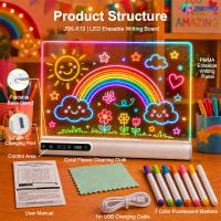 China Trending Factory Direct Sale Type C Charging Multi Timer 7 RGB Colors Dimmable Acrylic LED Light Drawing Board Living Room for sale