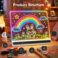 China Best Selling Factory Direct Sale Ultra Thin Desktop Night Light Adjustable Brightness Soft Eye Care RGB LED Drawing Board for sale