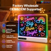 China Factory Direct Trending Multi Use Erasable Acrylic Light Board Rechargeable 7 RGB Kids Office Home Living Room LED Drawing Board for sale